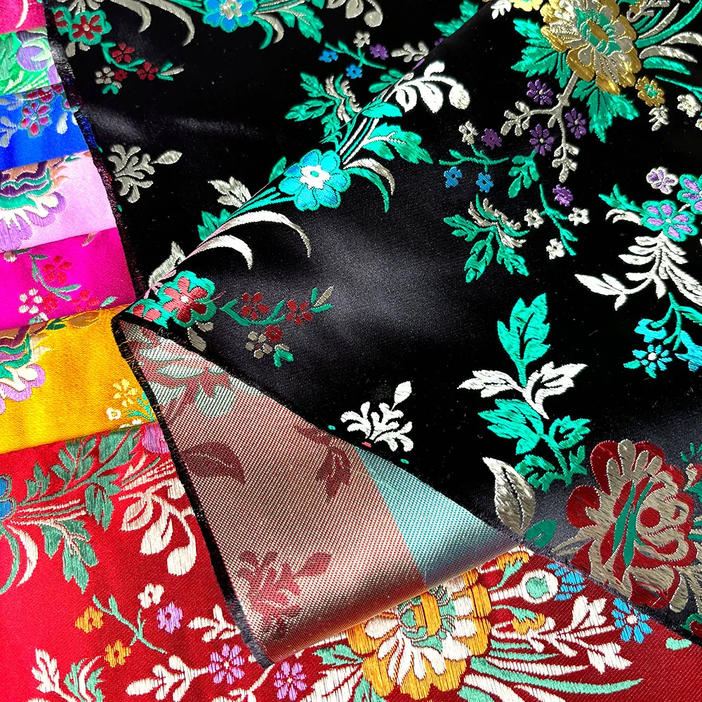 Tela-de-patr-n-Jacquard-de-brocado-Floral-Retro-falda-de-Damasco ...