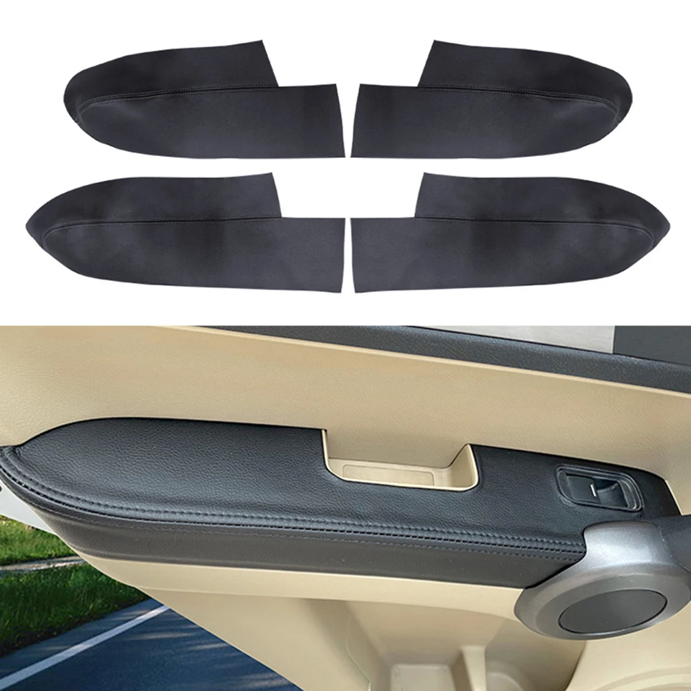 Black Leather Front Door Armrest Cover For Honda CRV 2007 2008 2009 ...