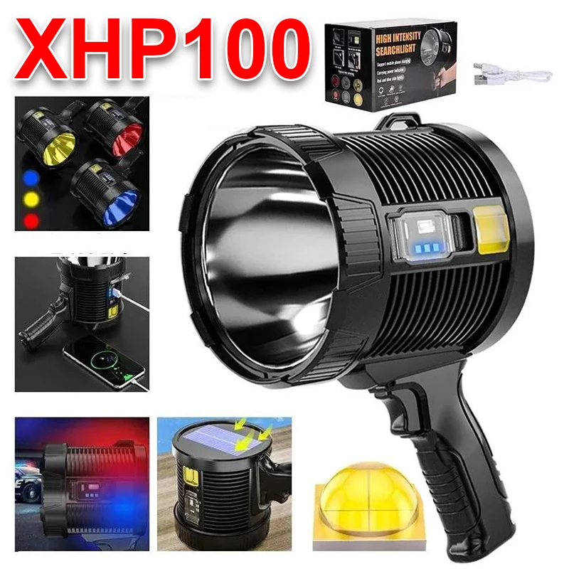 XHP100-High-Power-Portable-Led-Flashlight-Outdoor-Searchlight ...