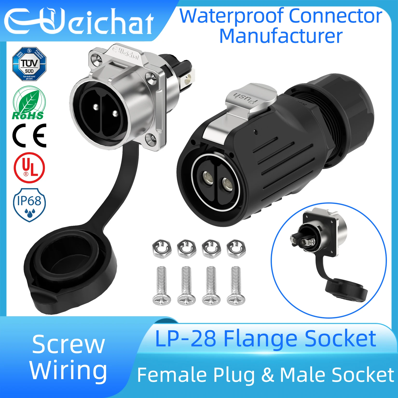 E-WeiChat EW-LP28 50A Strong Power Electrical Screw Lock Solderless ...