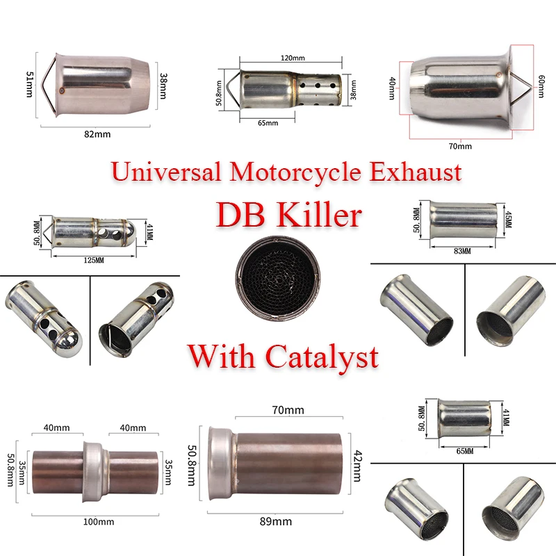 Universal Motorcycle Exhaust Moto Escape With Catalyst Db Killer Reduce Noise Fit For Kawasaki ...