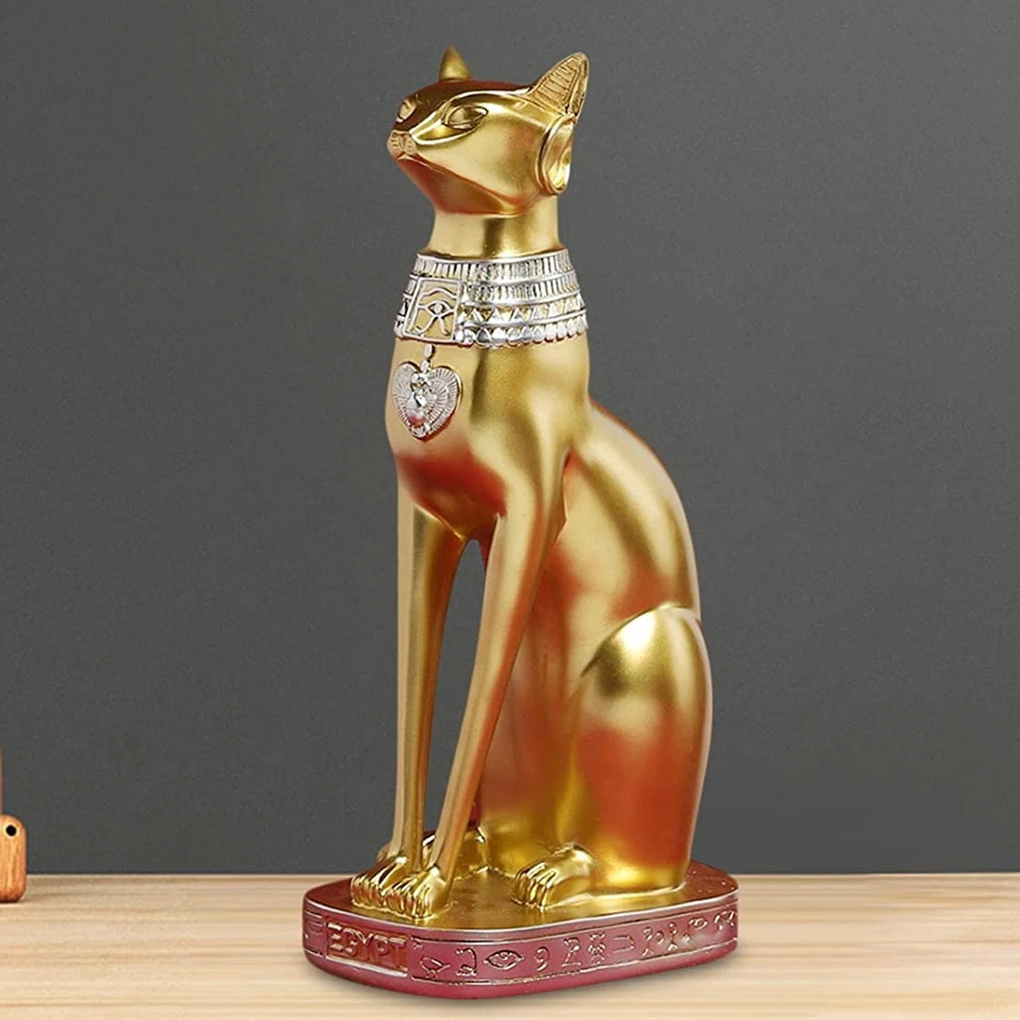 Ancient Egyptian Bastet Cat Goddess Figurine Decoration Golden Egypt ...