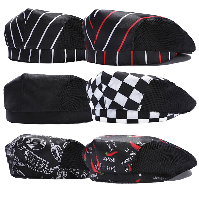 Chef's beret 2/1pcs Kitchen Work Cap Catering Cook Hat for Food Service ...