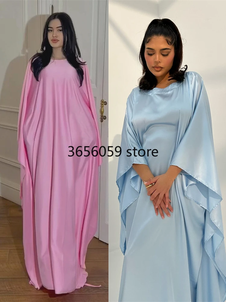 Summer Shimmer Satin Khimar Batwing Abaya Dubai Luxury 2024 Islam ...