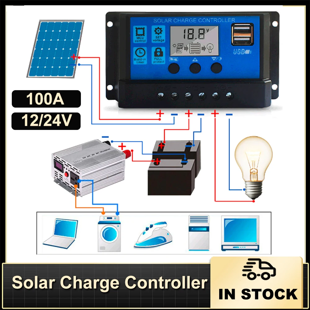 100A-Solar-Charge-Controller-Solar-Panel-Controller-12V-24V-Adjustable ...