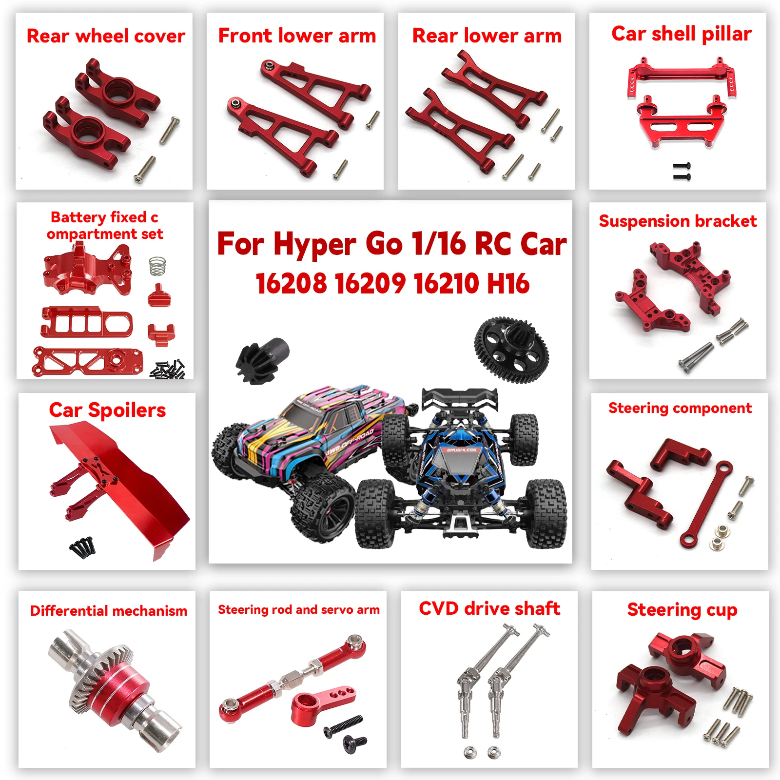 Mjx-hyper-go-16207-16208-16209-16210-h16-rc-carro-metal-copo-de-dire-o ...