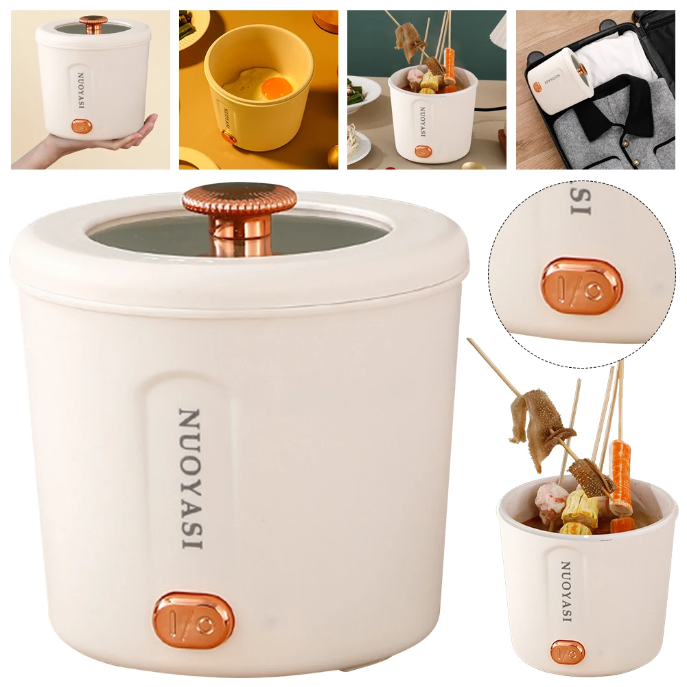 Electric-Hot-Pot-1L-Mini-Ramen-Cooker-450W-Portable-Nonstick-Ramen ...