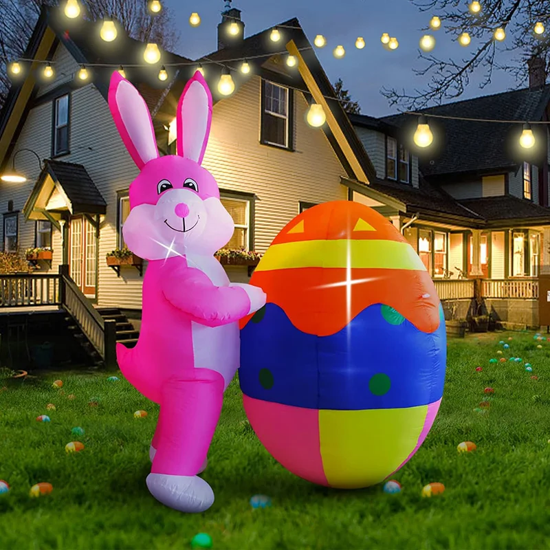 6FT-Tall-Easter-Party-Inflatables-Outdoor-Bunny-Colorful-Easter-Eggs ...