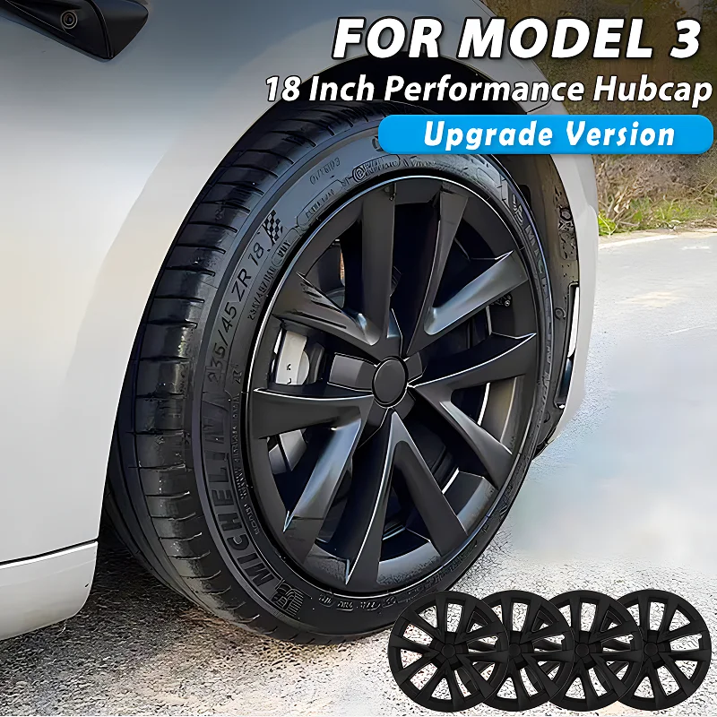 4PCS HubCap for Tesla Model 3 18 Inch Performance Wheel Caps Automobile ...