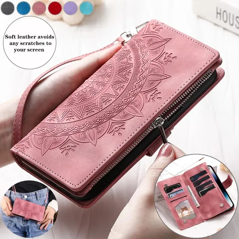 Crossbody Leather Zip Wallet Card Phone Case for Google Pixel 10 Pro XL ...