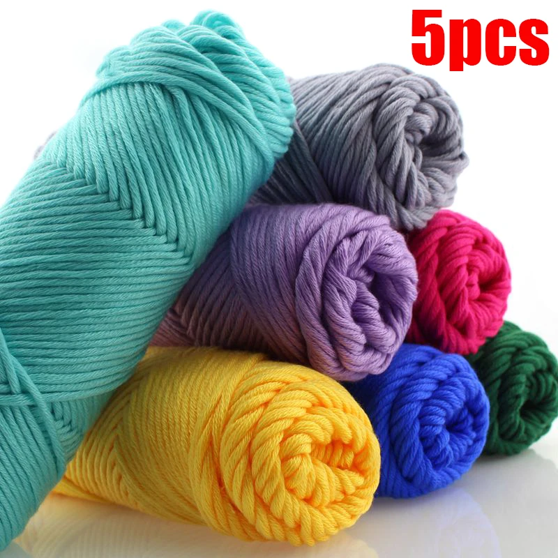 Thick Yarn Super Thick Cotton Yarn | Cotton Thick Yarn Knitting - 5pcs ...