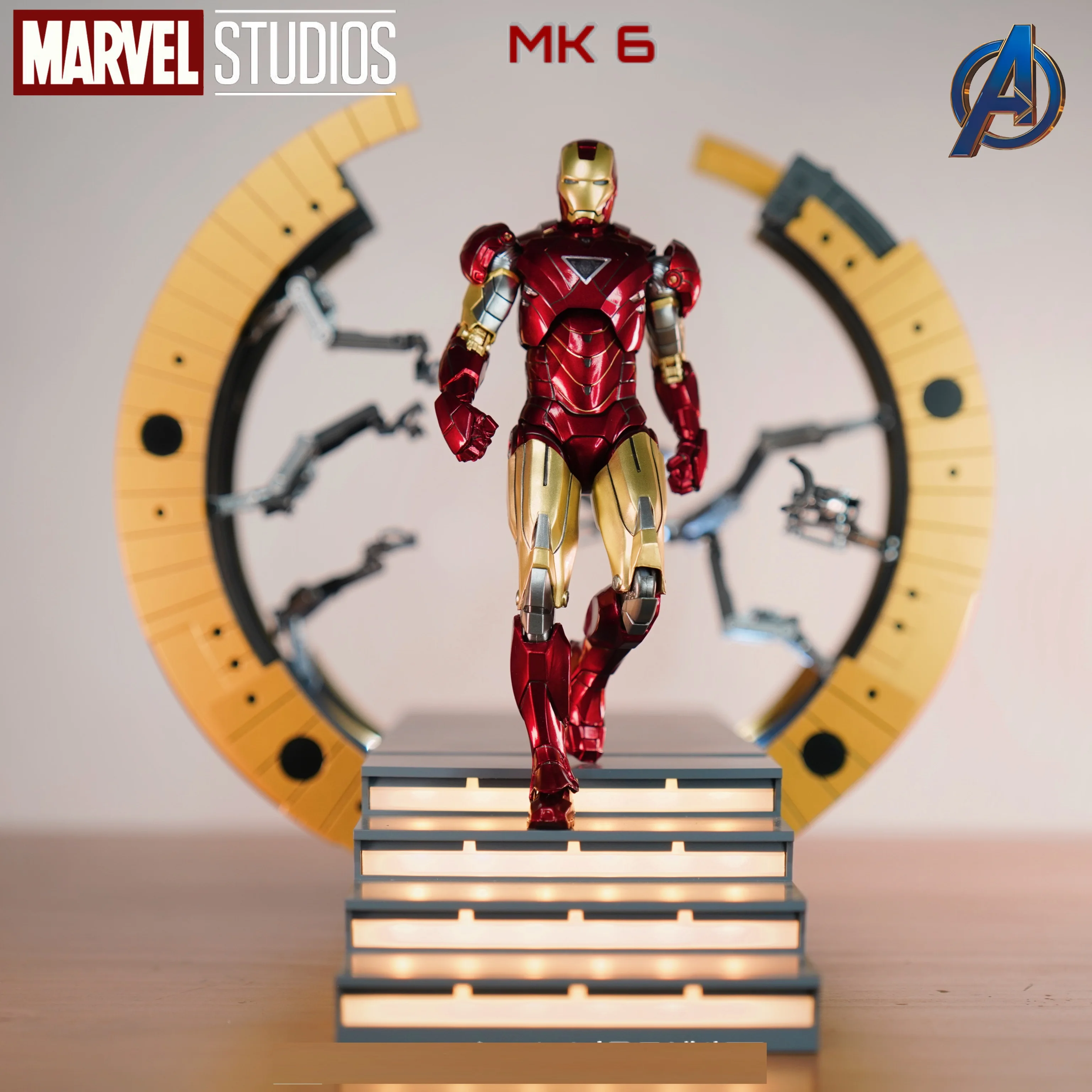 Marvel Infinity War Iron Man 1/12 MK6 Figure Doll with Ring Demolition ...