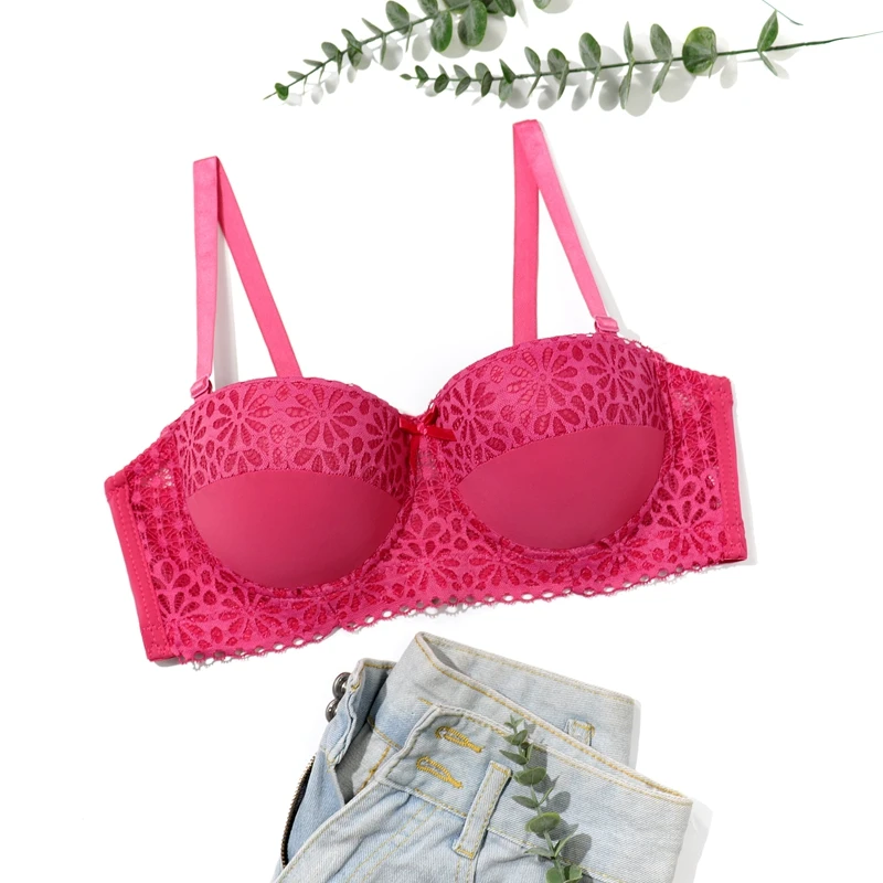 Beauwear-38C-44D-Female-1-2-cup-plunge-bras-no-padding-sexy-invisble ...