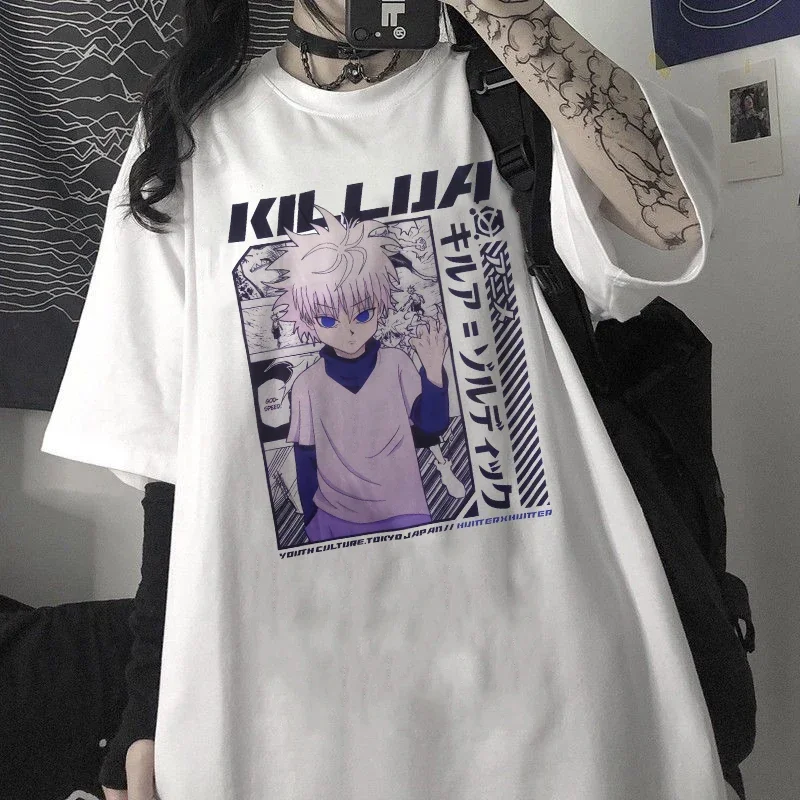 Men Women T-shirt Tops X Kawaii Hunter Tshirt Killua T-shirt Crew Neck ...