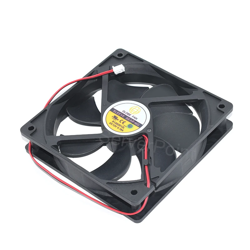 For GLOBE Cooling Fan S1202512L DC12V 0.18A 2-Wire 12025 Square Cooler ...