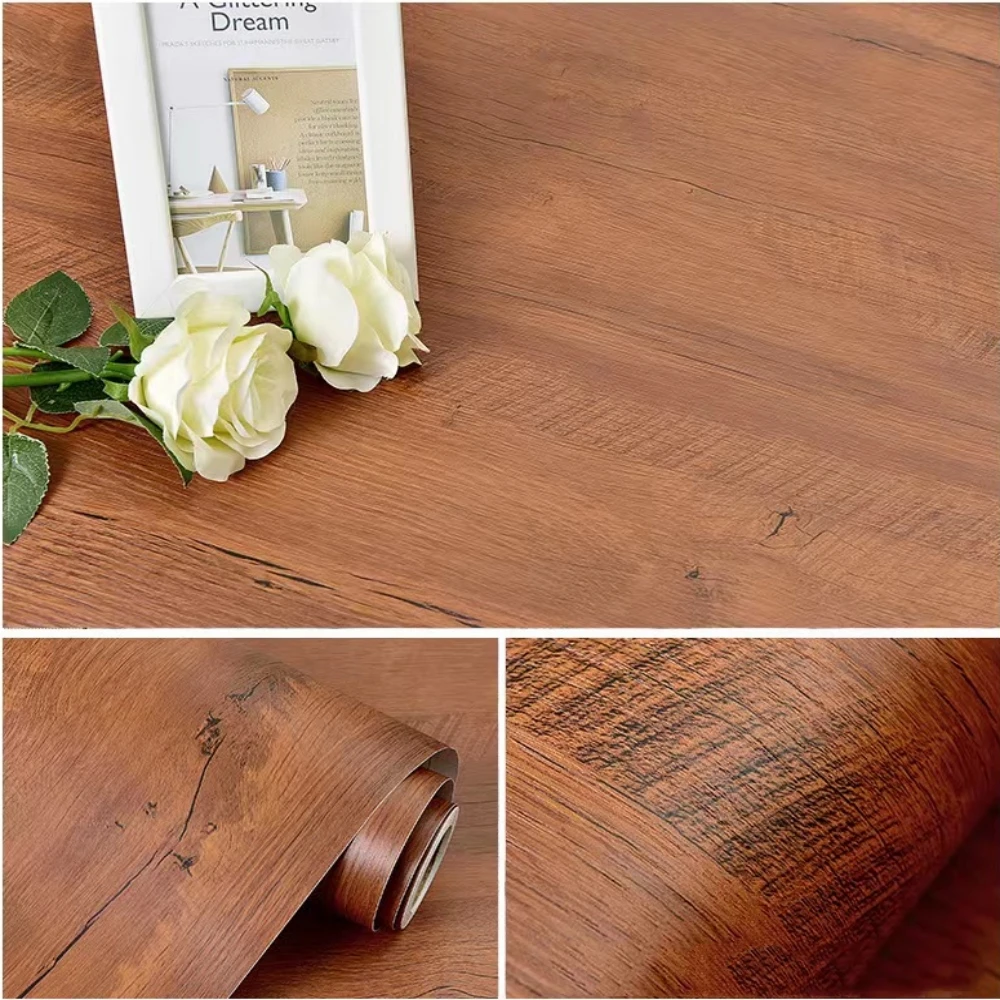 1-3-5-6m-Wood-Grain-Wallpaper-Self-Adhesive-Rustic-Removable-Contact ...