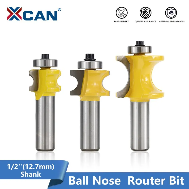 XCAN Bullnose Router Bit 1/2''(12.7mm) Shank Ball Nose End Mill Wood ...