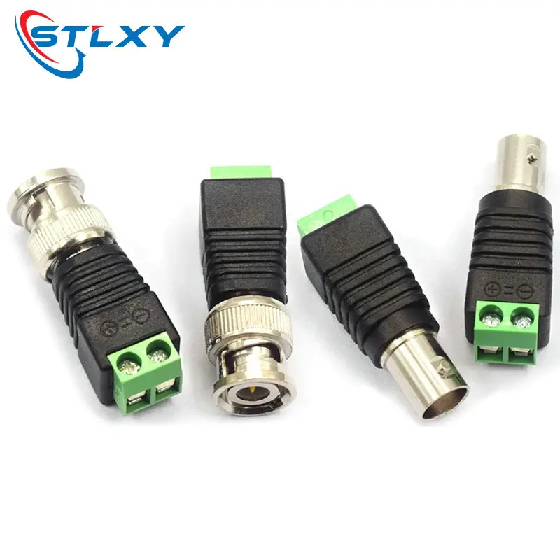 2PCS BNC Male female Connector Coax Cat5 to BNC Female Plug for Video ...