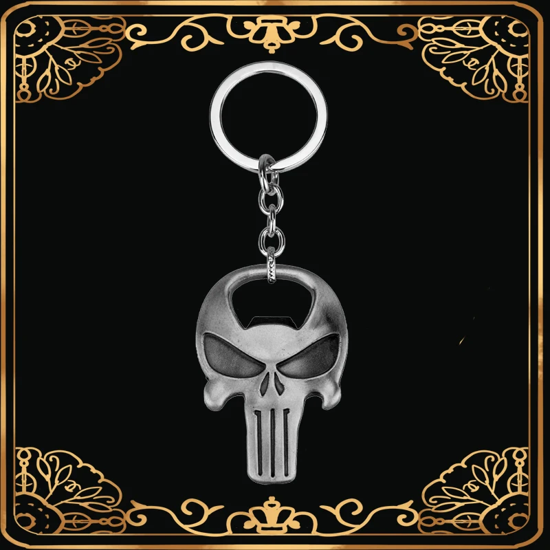 Punisher-Skull-Key-Chain-Punisher-Skeleton-Keyring-Men-Keychains ...