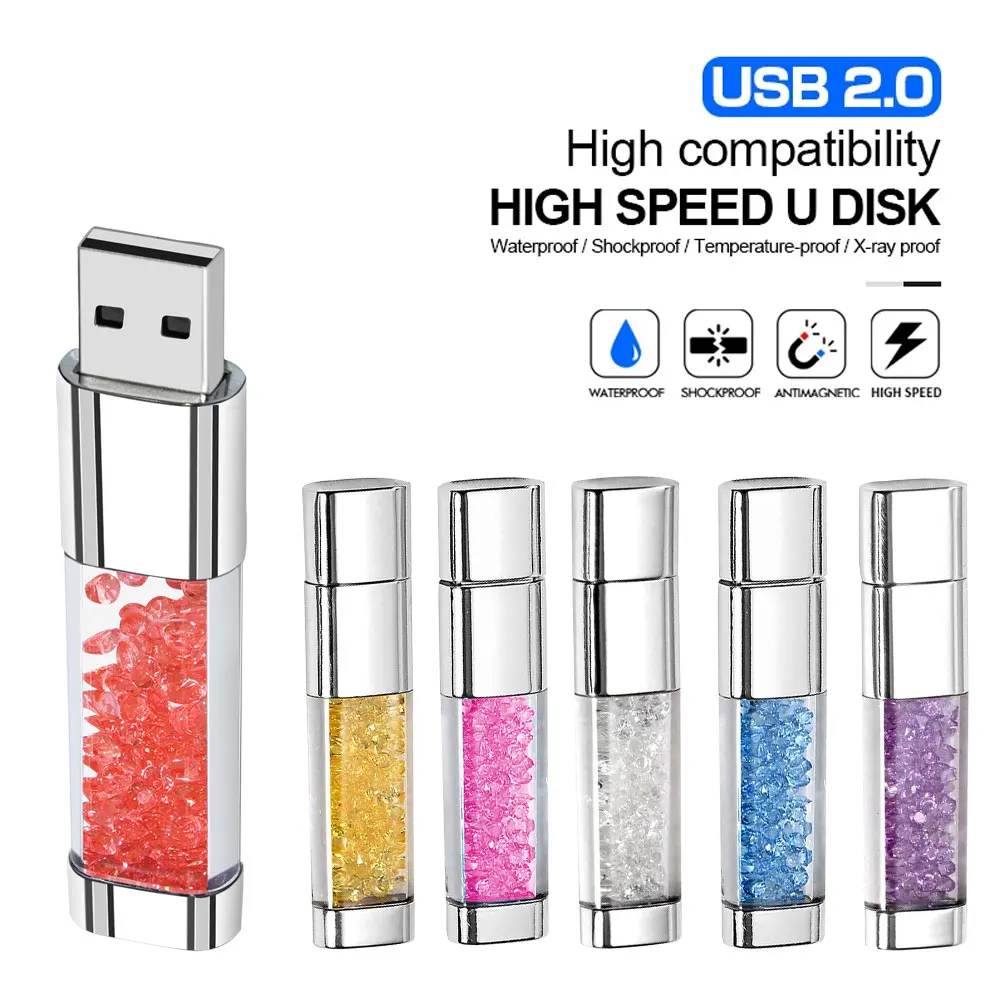 Fashion-Diamond-Logo-Customised-Crystal-With-LED-Light-metal-USB-flash ...