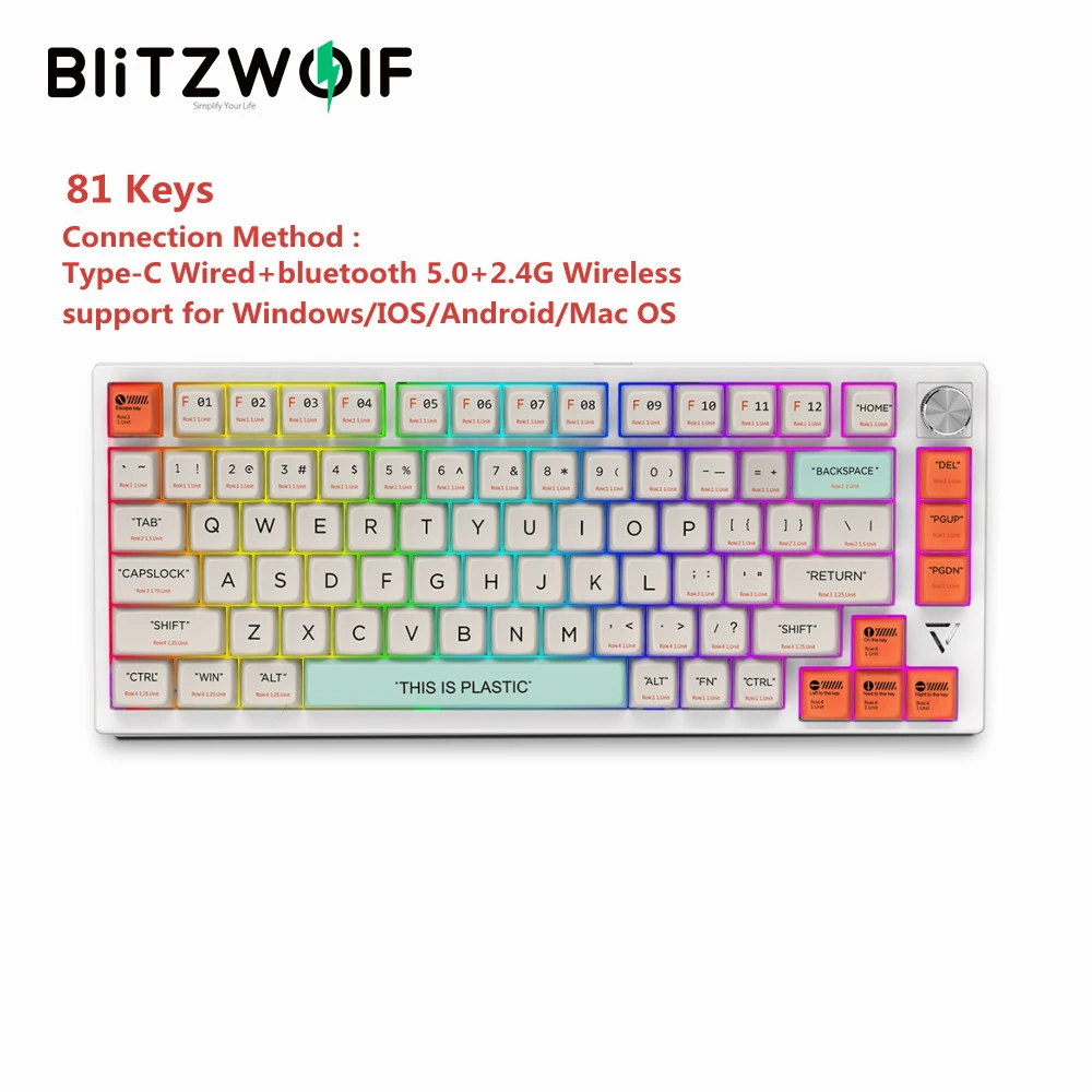 Blitzwolf Bw-kb3 Three-mode Mechanical Gaming Keyboard 81keys Keyboard ...