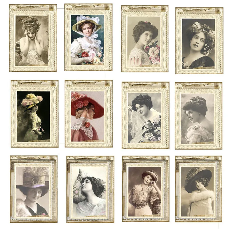 16pcs Vintage Victorian Photos Stickers Crafts And Scrapbooking ...