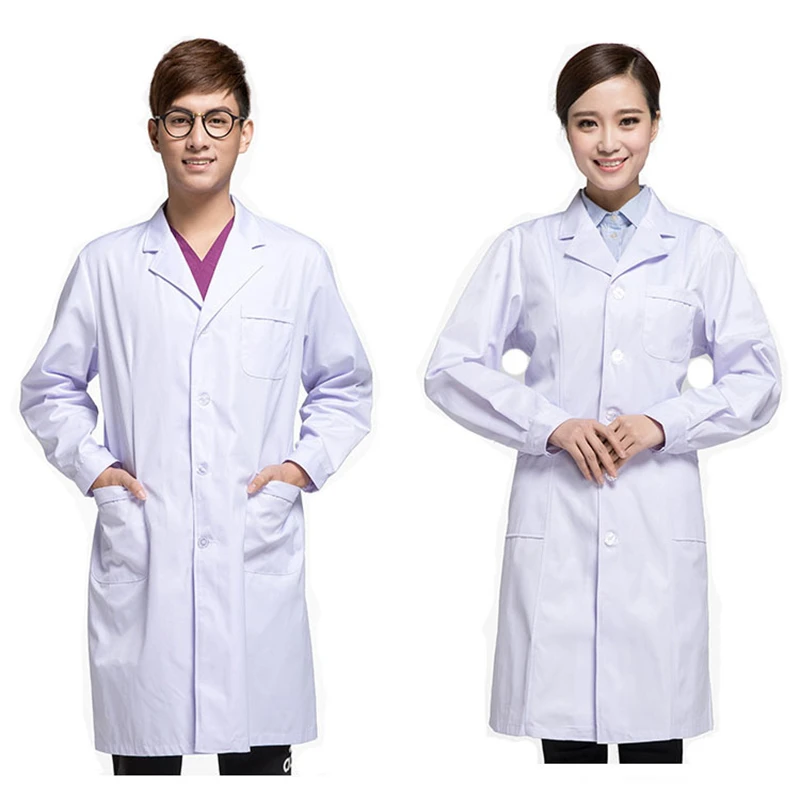 Nurse-Doctor-Work-Overalls-Beauty-Care-Medicine-Store-White-Long-Coats ...
