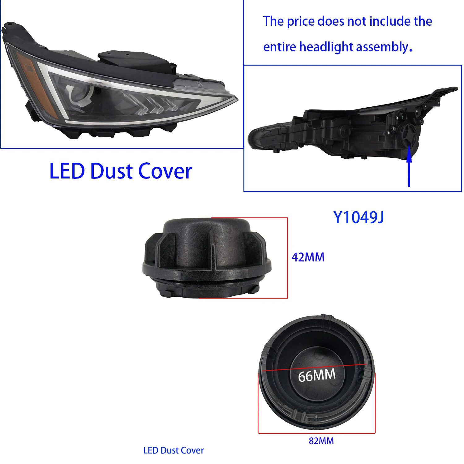 1-Pc-YEHOLTE-For-Hyundai-Elantra-GT-AD-I30-2008-2018-Headlamp-Dust ...