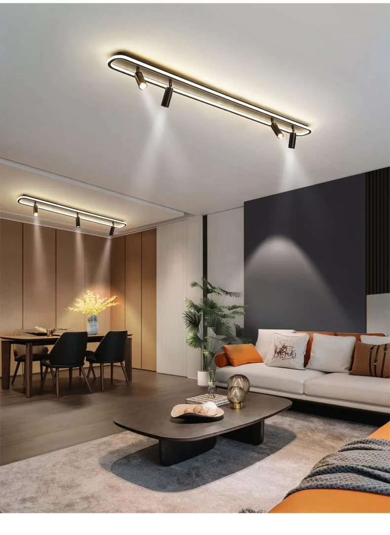 No Main Light Living Room Chandeliers Track Spotlight Surface ...