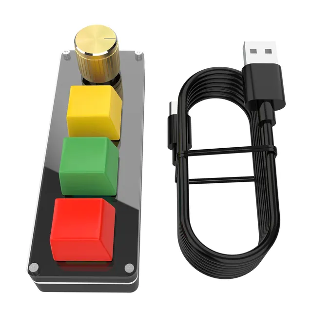 Programmable Keyboard Macro Mechanical DIY Mini RGB Gaming Custom 3 Keys Keypad Knob Keypads For ...