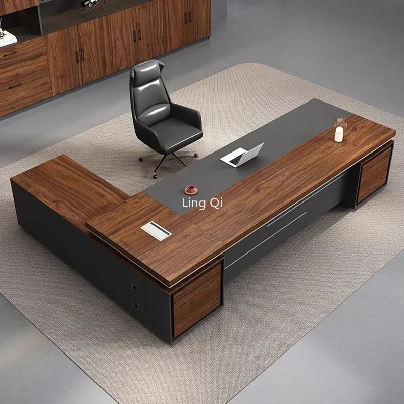 Conference-L-Shaped-Office-Desk-Wood-Vanity-Mid-Century-Modern-Computer ...