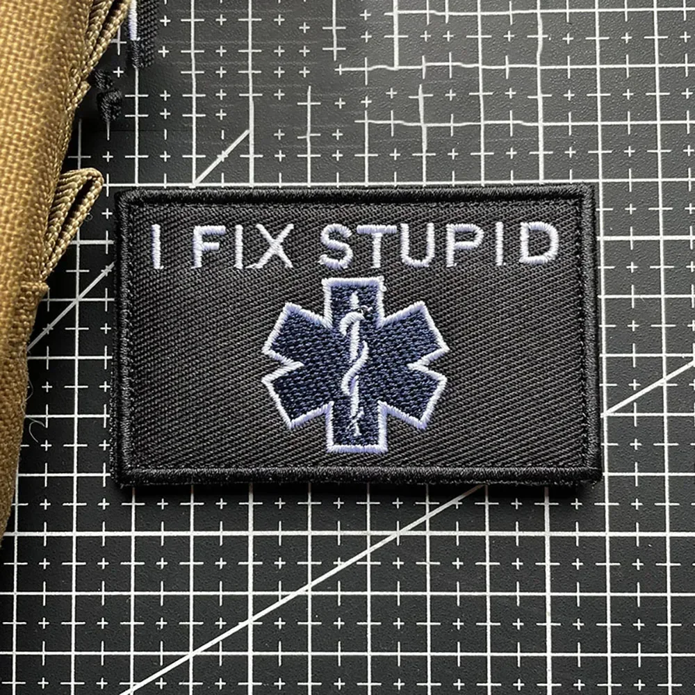 I-FIX-STUPID-Embroidery-Patches-on-Clothes-Tactical-Hook-Loop-Armband ...