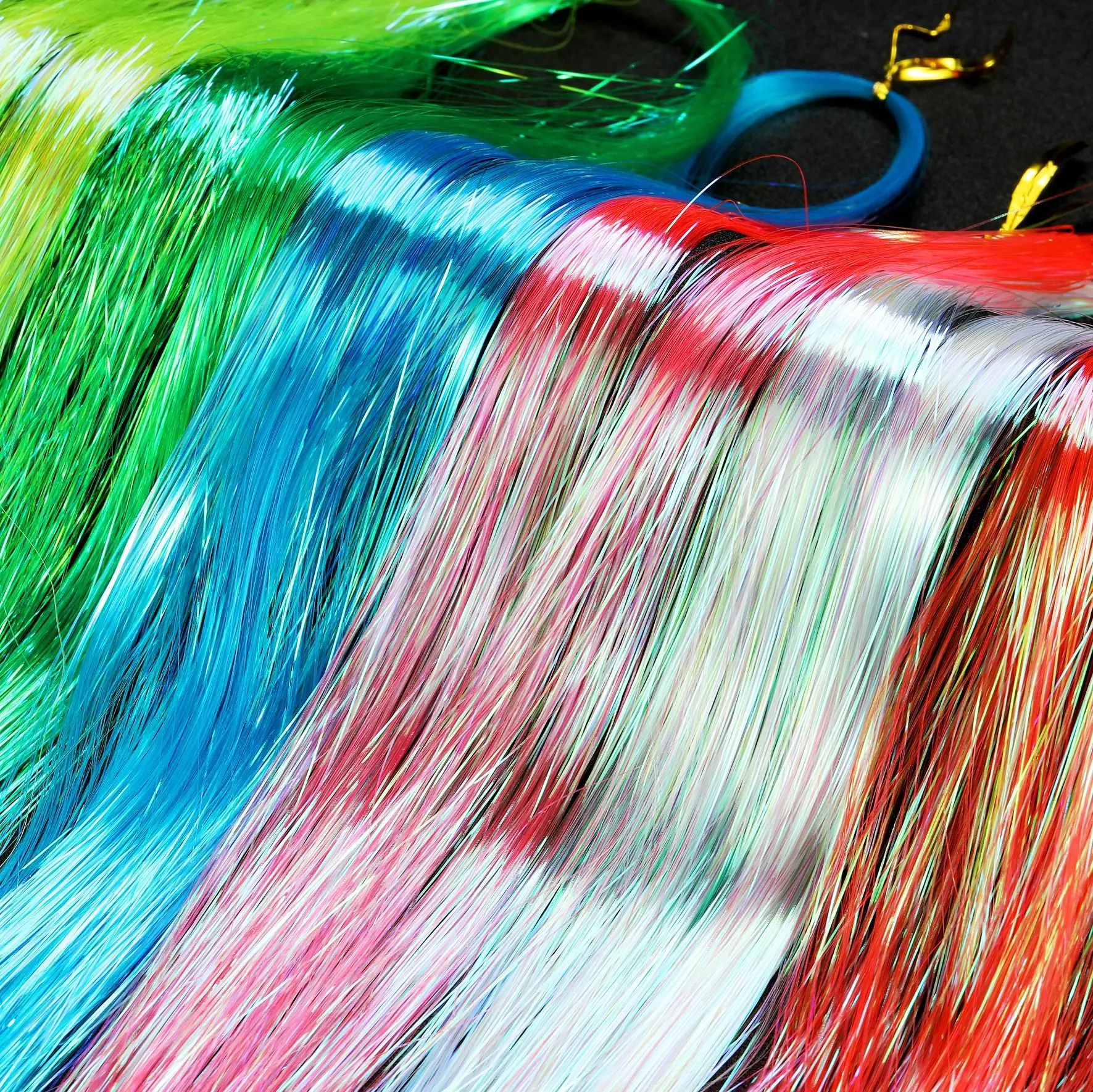 93cm-Sparkle-Hair-Tinsel-Rainbow-Colored-Strands-Girls-Headwear ...