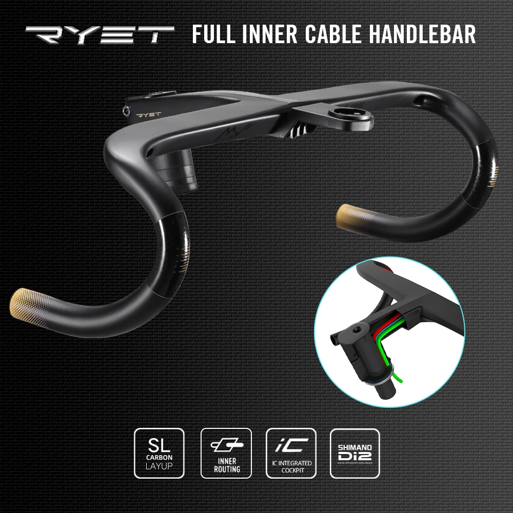 RYET-Ergo-Ace-Full-Internal-Cable-Routing-Road-Bicycle-Handlebar-T800 ...