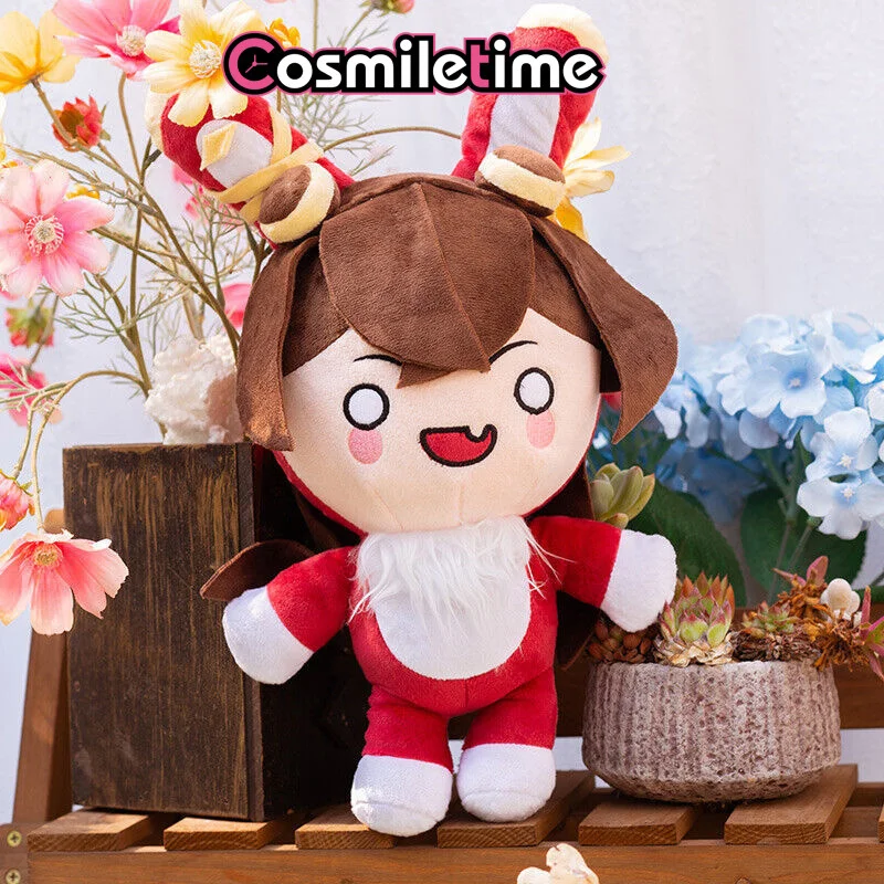 원신 임팩트 앰버 토끼 얼 코스프레 부드러운 봉제 인형 장난감 봉제 드레스 코스프레 애니메이션 장난감 피규어 크리스마스 선물