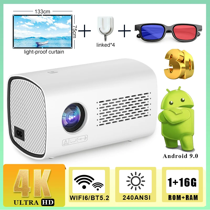 T100-4K-Projector-3D-Home-Theater-Cinema-Portable-LED-Video-Quad-core ...