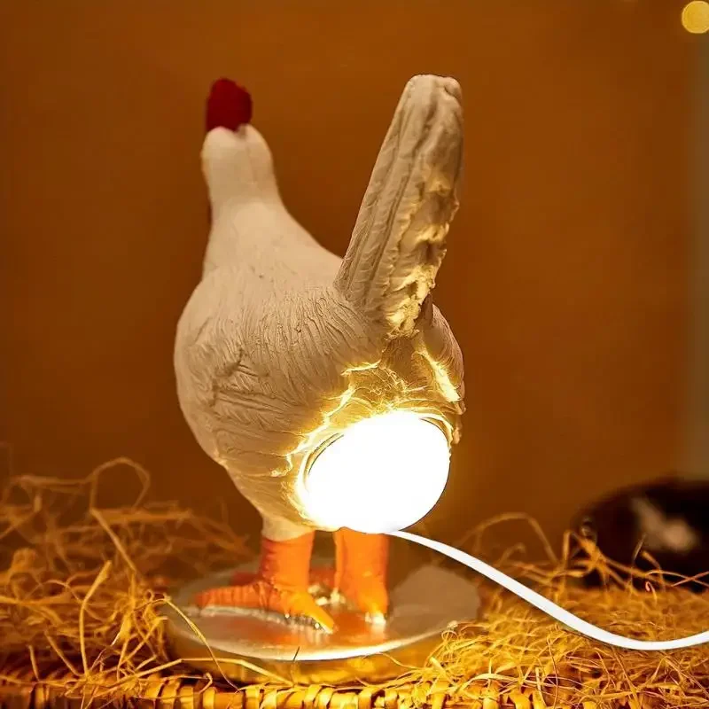 2023-New-USB-Chicken-Desk-Lamp-Rechargeable-Resin-Chick-Laying-Eggs ...