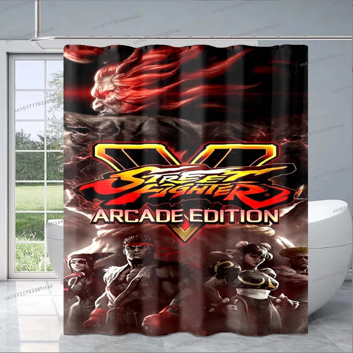Retro-Game-Street-Fighter-Gamer-Shower-Curtain-Adult-Kids-Bathroom ...