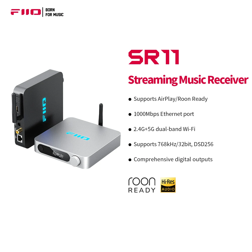 FiiO SR11 에어플레이 오디오 스트리머 리시버, 와이파이 멀티룸 스트리머, 스포티파이, 아마존 뮤직, 타이달 등에서 고음질 ...