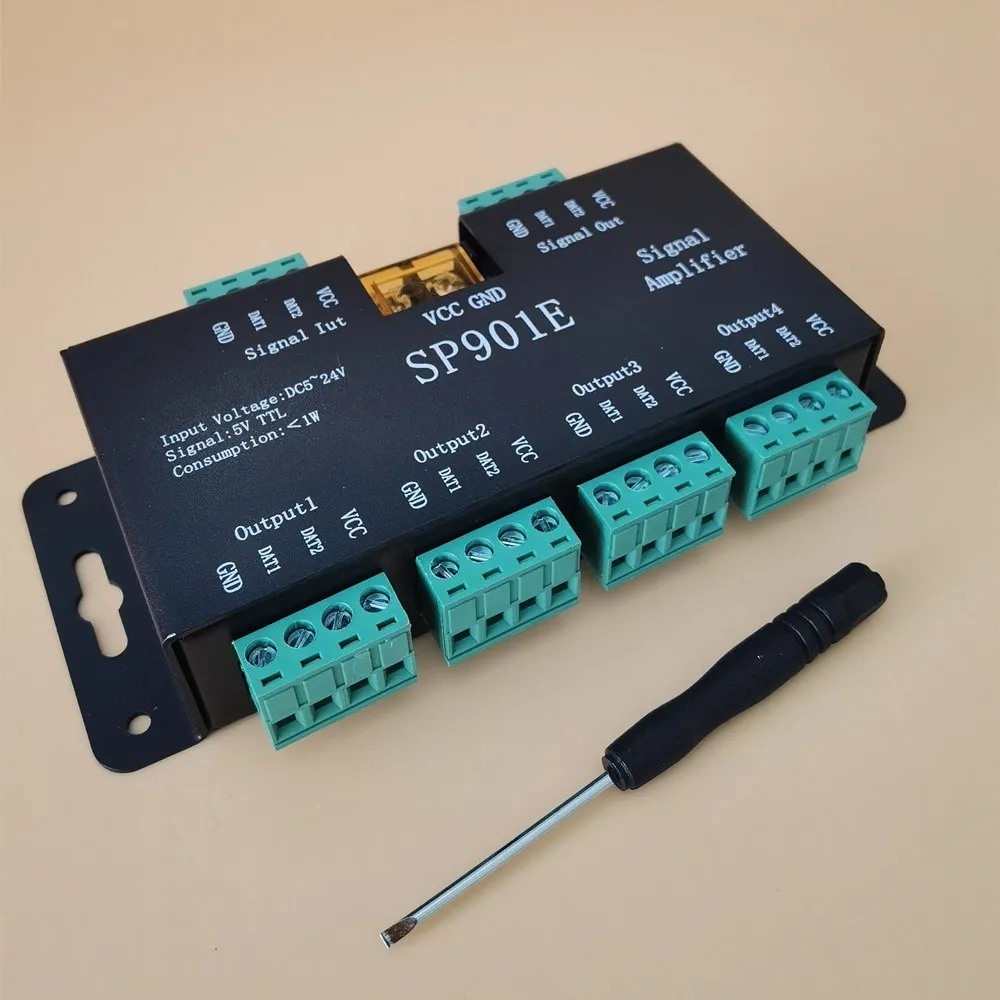 SP901E SPI Signal Amplifier Repeater for WS2812B WS2811 WS2813 RGB ...