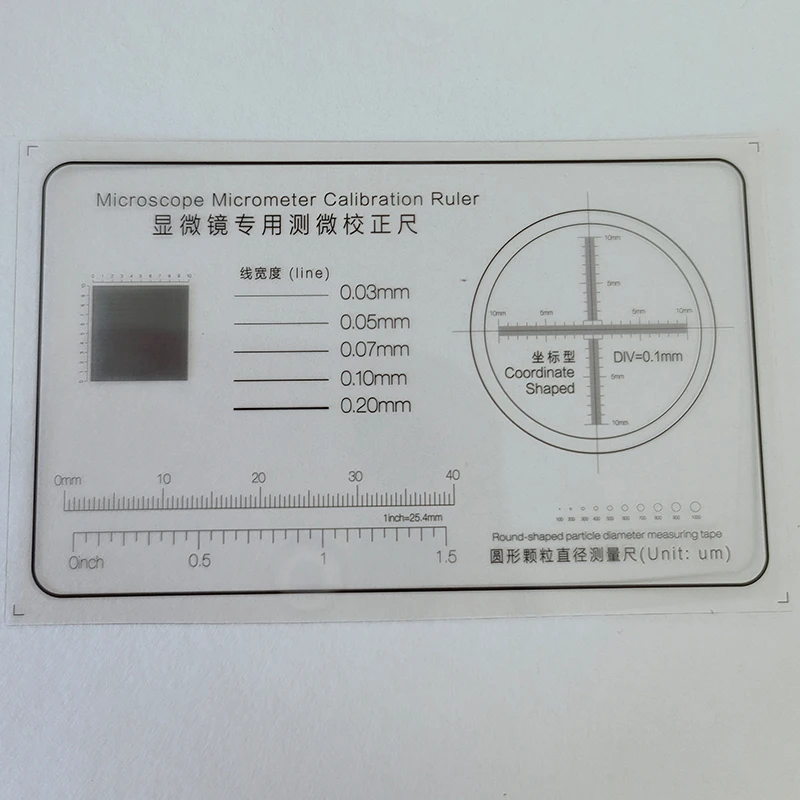 Microscope Micrometer Calibration Film Ruler Grid Reticule Stains Dot ...