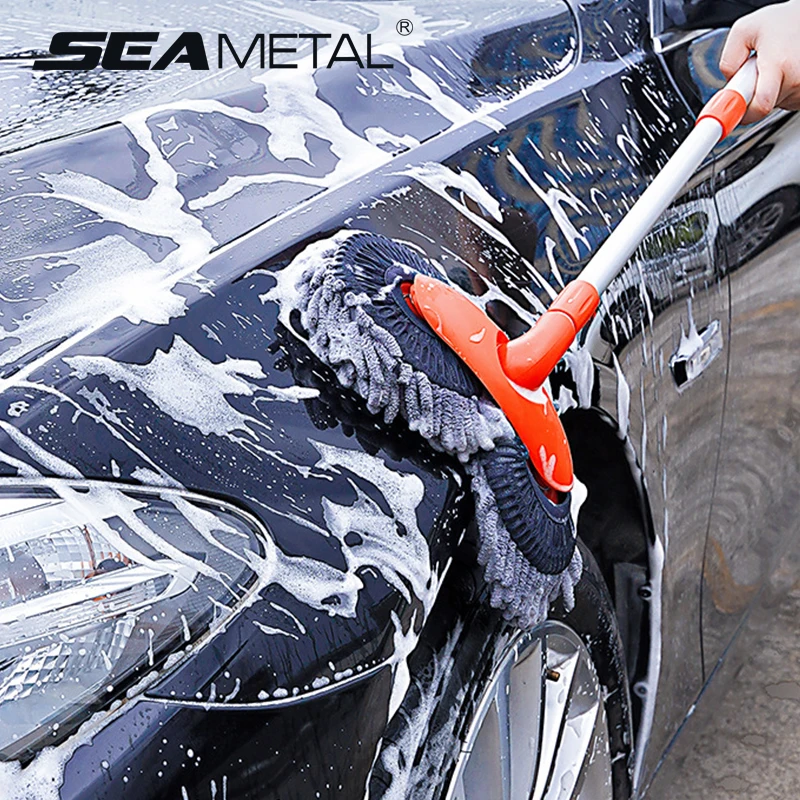 Double-Brush-Head-Car-Washing-Mop-Rectratable-Telescopic-Rotating-Mops ...