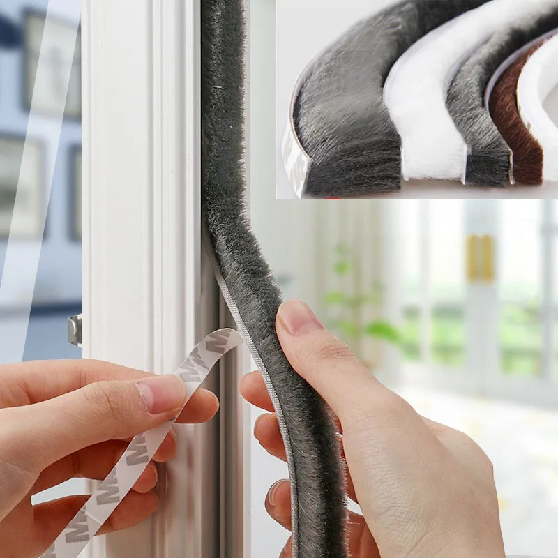 5M Brush Strip Self Adhesive Door Window Sealing Strip 4 Sizes Home ...
