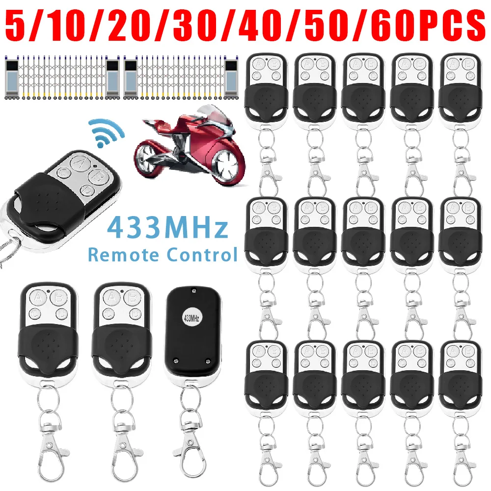 5-10-20-30-40-50-60pcs-433MHz-Remote-Control-4-Button-Electric-Gate ...