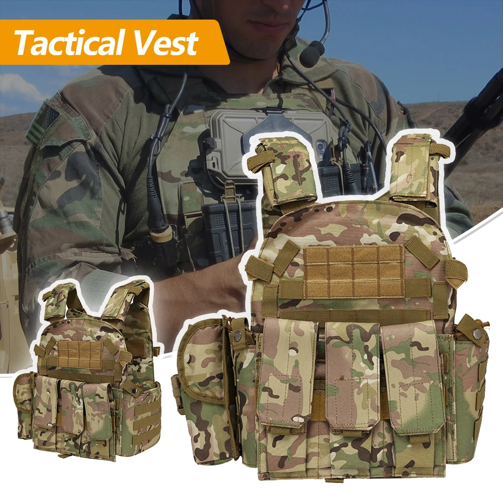 Nylon Molle Webbed Gear Tactical Vest Body Armor Hunting Carrier ...