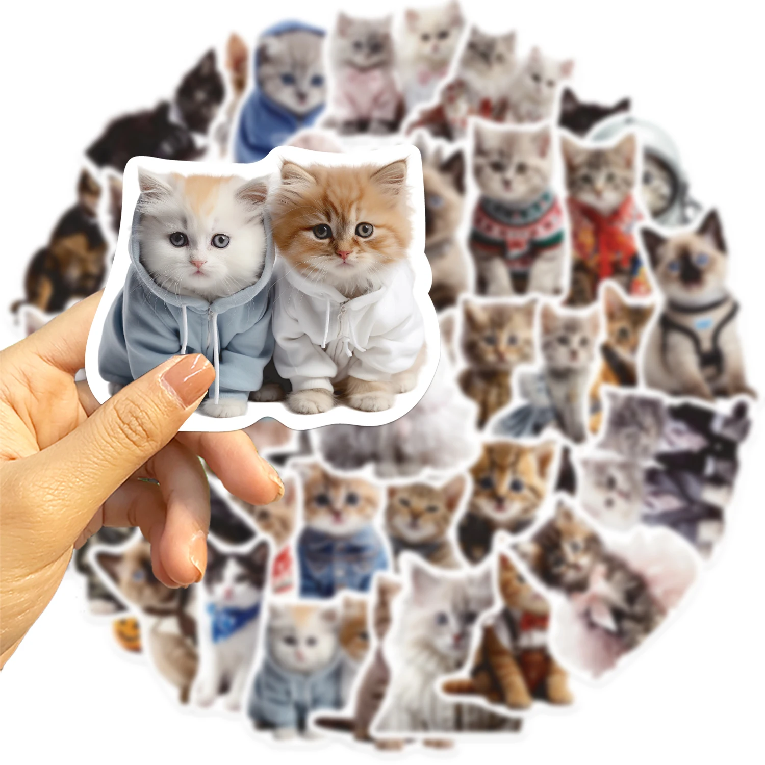 50PCS-Cute-Cat-Stickers-Vinyl-Waterproof-Funny-Cats-Decals-for-Water ...