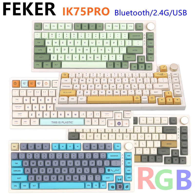 Feker ik75 pro matcha mel teclado mecânico diy interruptor de chave ...
