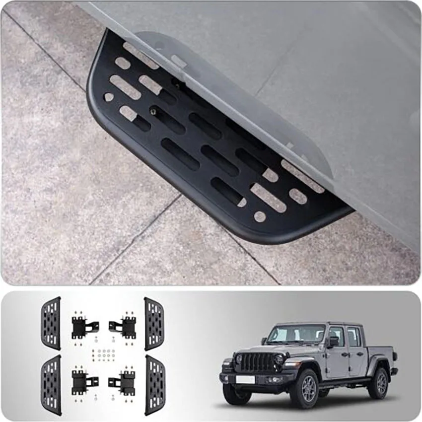 Fit-For-2020-2023-Jeep-Gladiator-4-Door-Steel-Side-Steps-Running-Boards ...