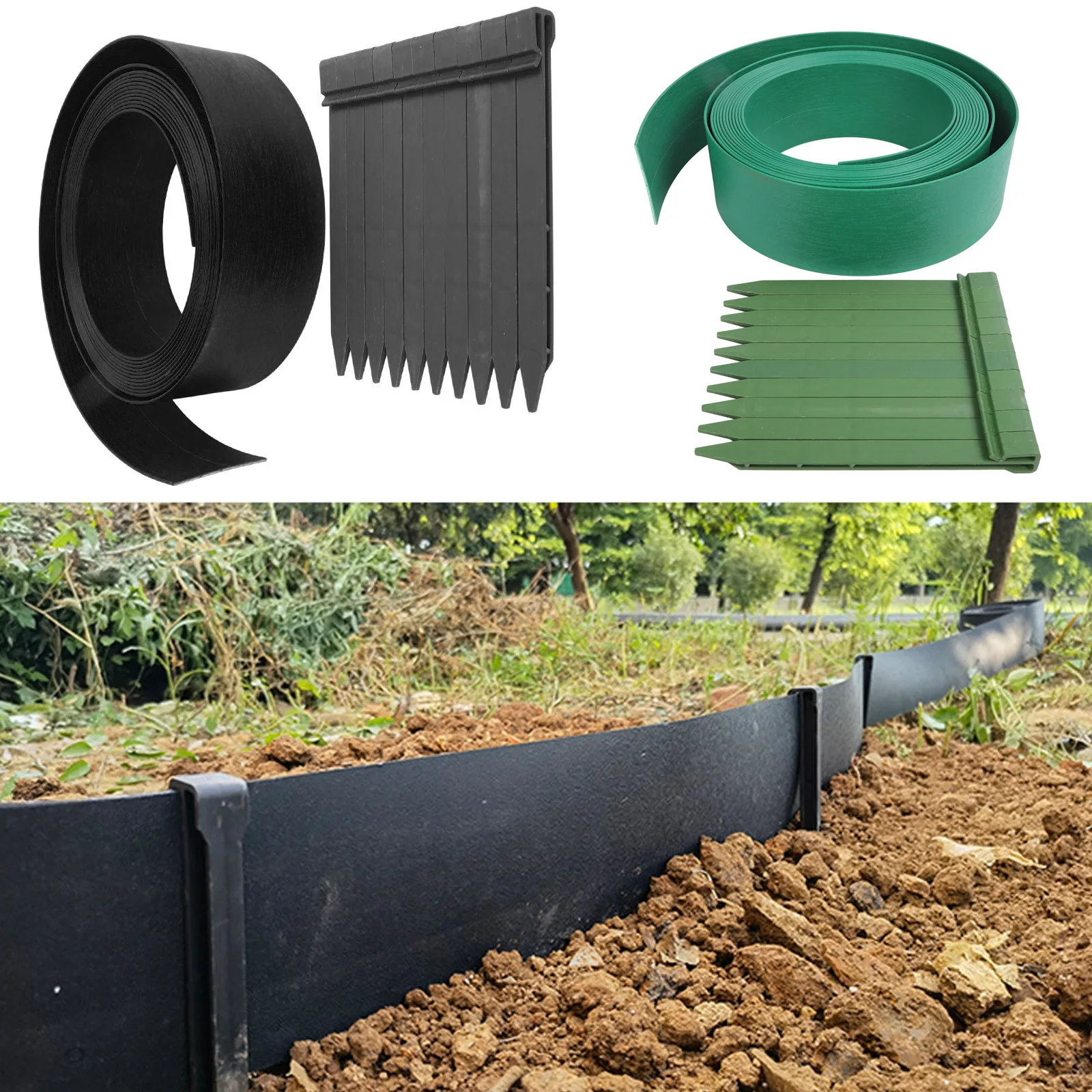 10m-Fixed-Garden-Barrier-Lawn-Grass-Plastic-Edging-Border-Landscape ...