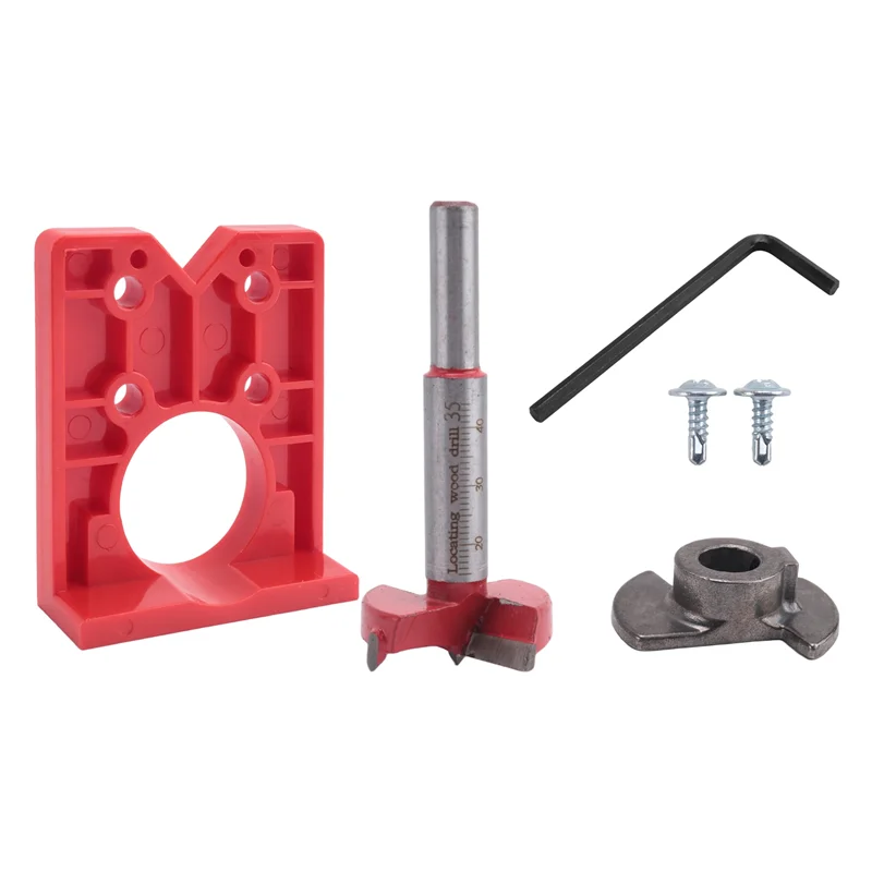 A43T 35Mm Hinge Jig Drill Guide Sets Door Hinge Drill Hole Cutter ...